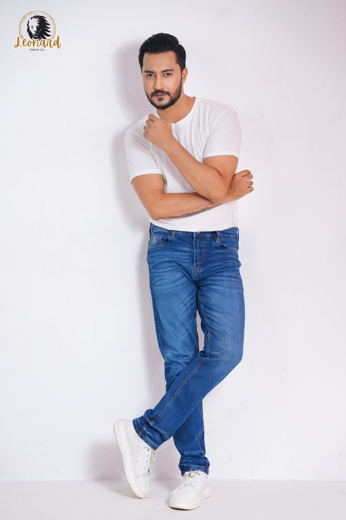 Leonard Premium Jeans- Mid Blue - Leonard Lifestyle